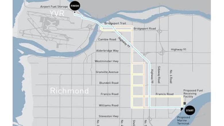 Jet fuel pipeline plan draws opposition from Richmond mayor | CBC News Jet fuel pipeline plan draws opposition from Richmond mayor | CBC News