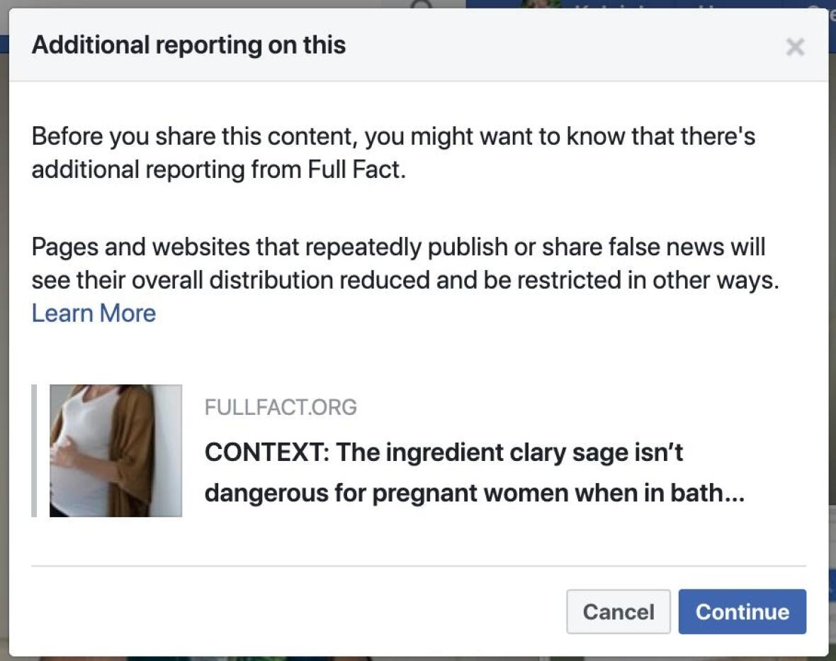 Facebook's fact-checking program only a partial solution to disinformation, report says | CBC News