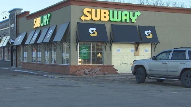 Driver treated for minor injuries after SUV hits Cornwall Subway | CBC News Driver treated for minor injuries after SUV hits Cornwall Subway | CBC News