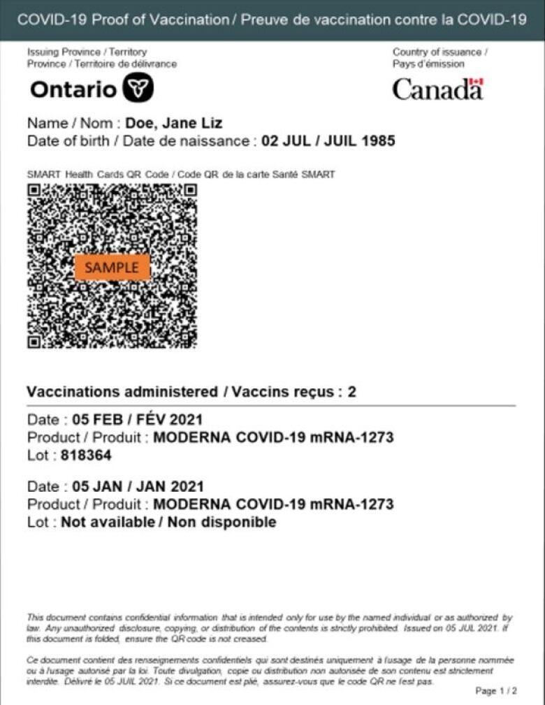 Ontarians Can Begin Downloading QR Code COVID 19 Vaccine Certificates