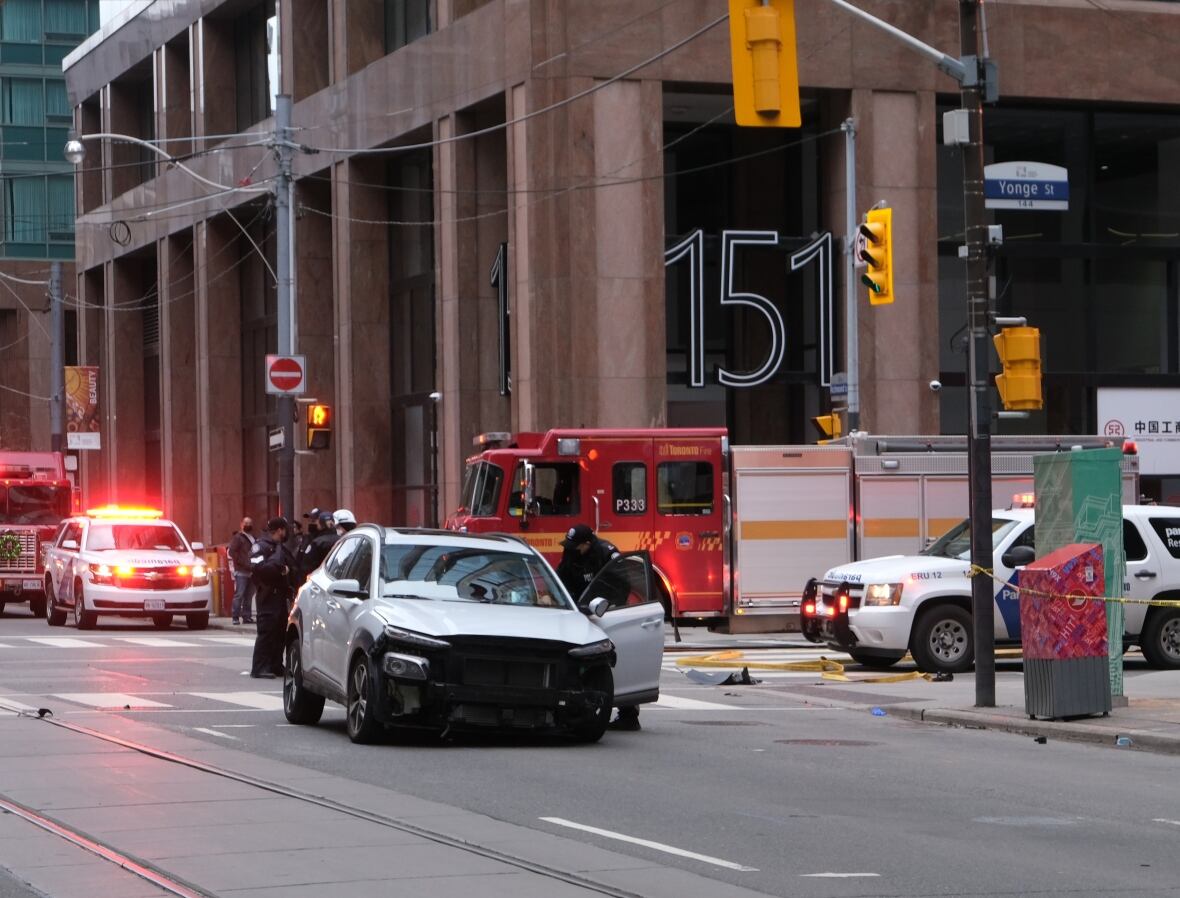 7 Pedestrians 1 Driver Hospitalized After 2 Vehicle Collision Sends
