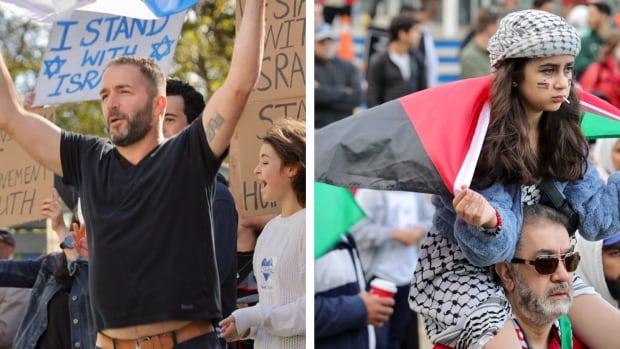 Hundreds gather at pro-Israeli, pro-Palestinian rallies in Halifax | CBC News
